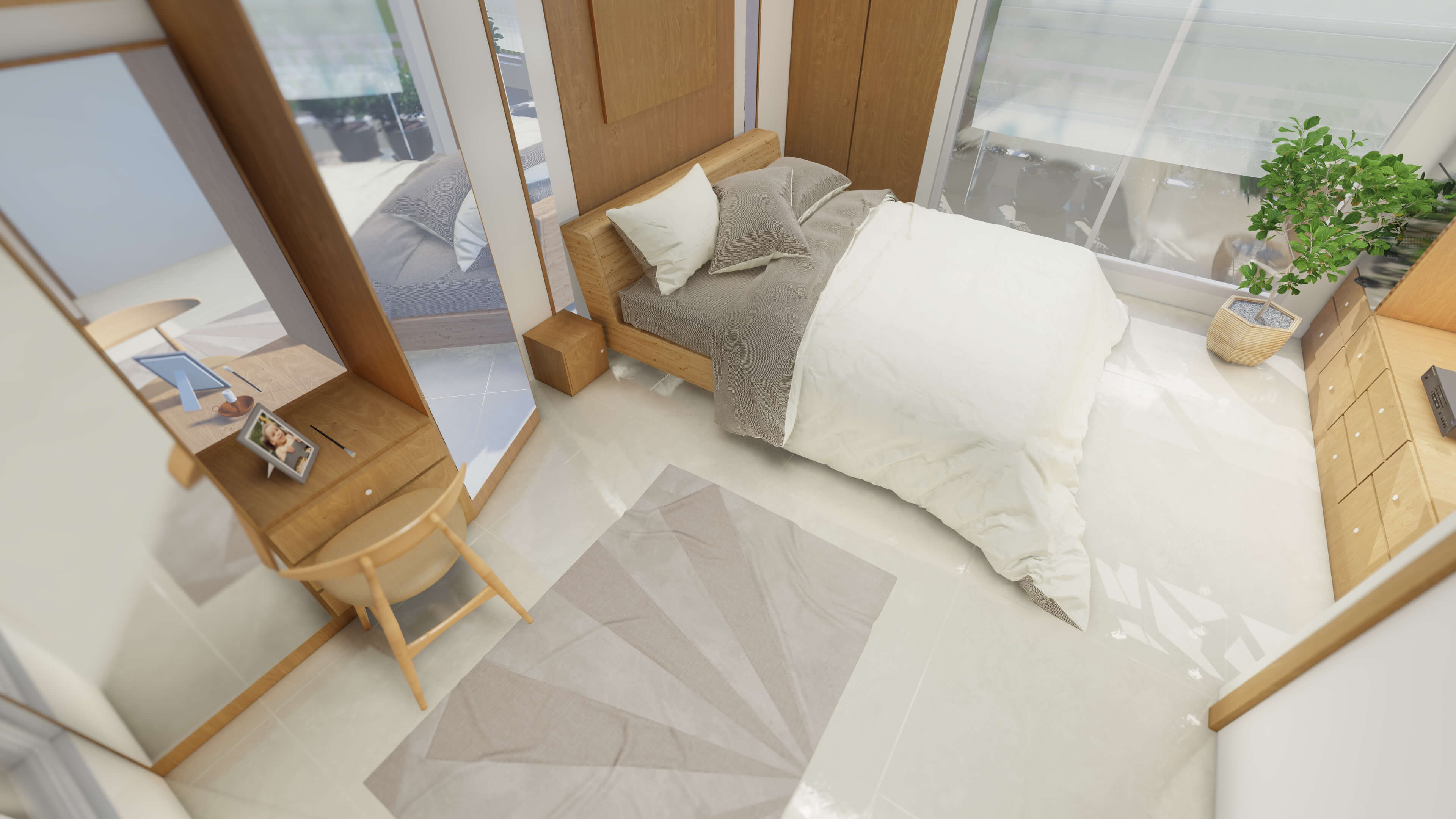 bedroom 3D Render, Digital Art by Damoongh13