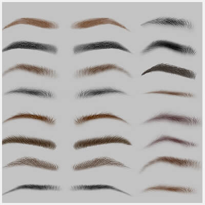 36 Brows Pack on Transparent Background Texture by Danamary