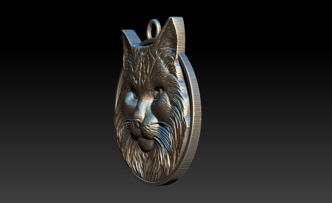 Bas-Relief Jewelery Portrait of a Bust of a Cat Free 3D Model by Dang ...