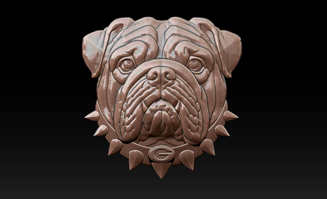 Bull Dog Portrait Relief - 3D Model by Dang nhat Tan