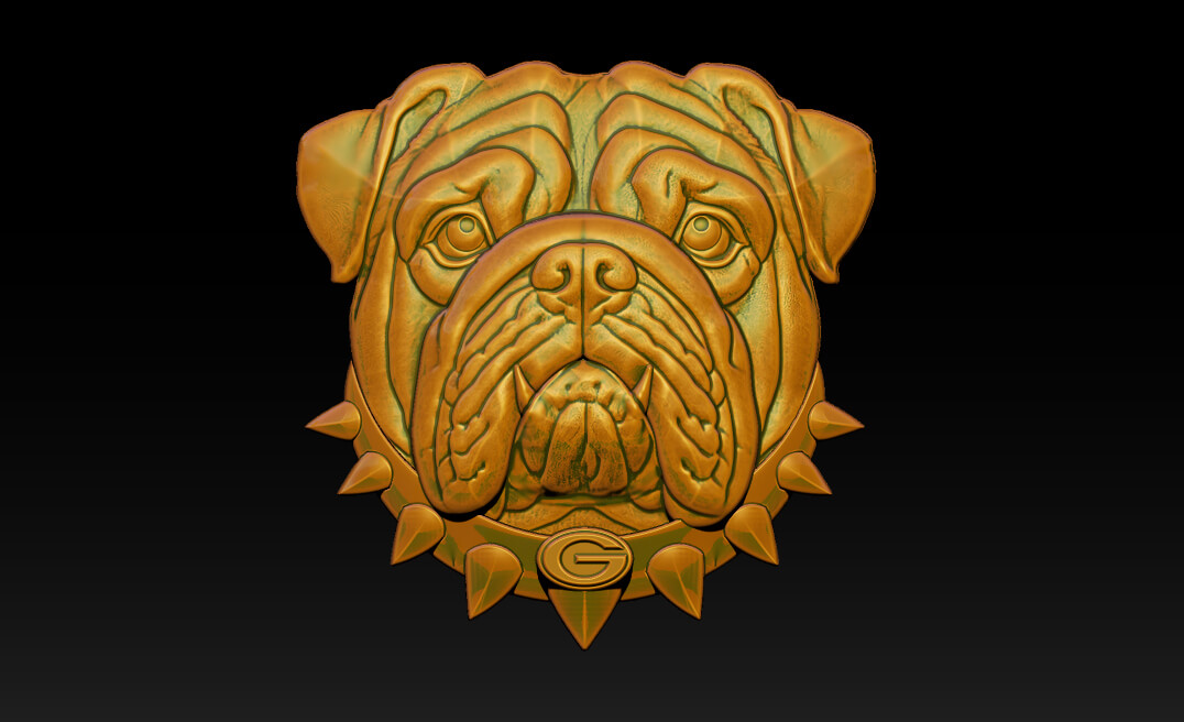 Bull Dog Portrait Relief - 3D Model by Dang nhat Tan