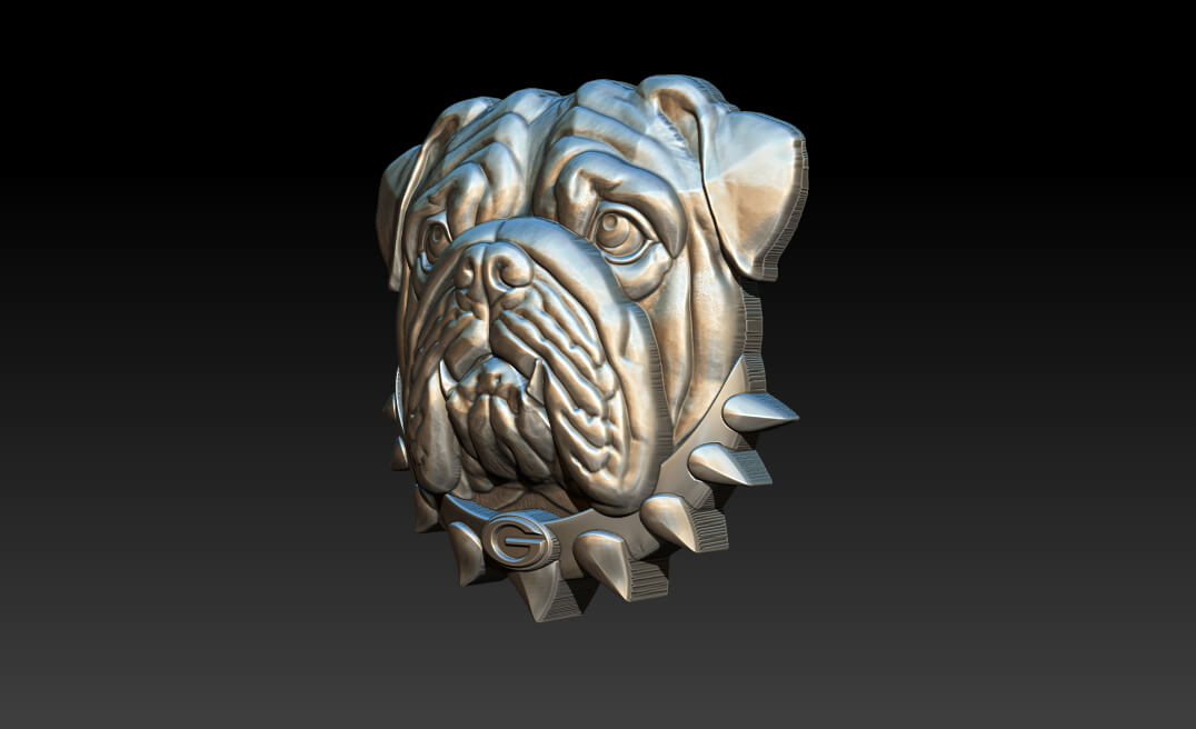 Bull Dog Portrait Relief - 3D Model by Dang nhat Tan