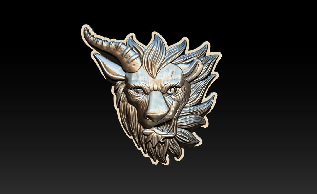Chimera - Lion Goat Head Pendant 3D Model by Dang nhat Tan