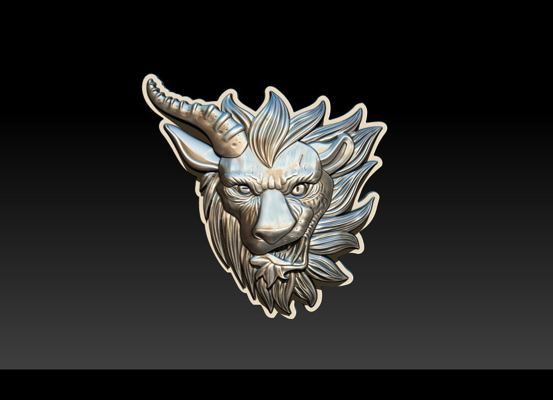 Chimera - Lion Goat Head Pendant 3D Model by Dang nhat Tan