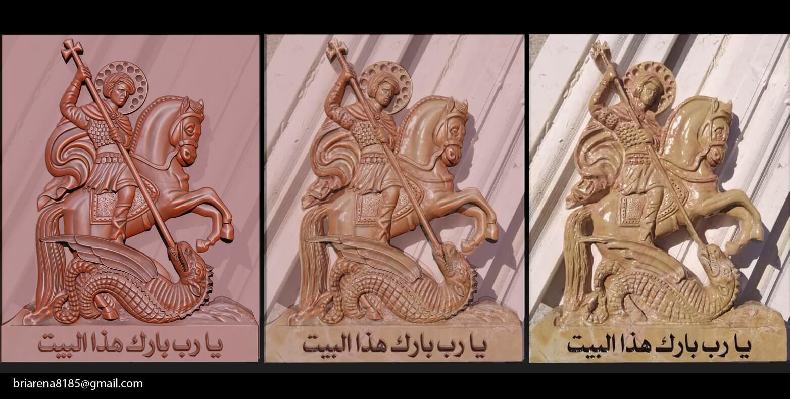 Saint George Killing Dragon - 3D Model by Dang nhat Tan