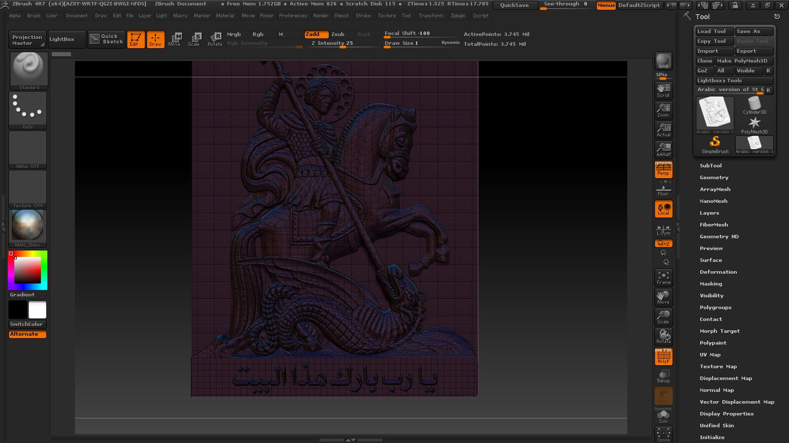 Saint George Killing Dragon - 3D Model by Dang nhat Tan