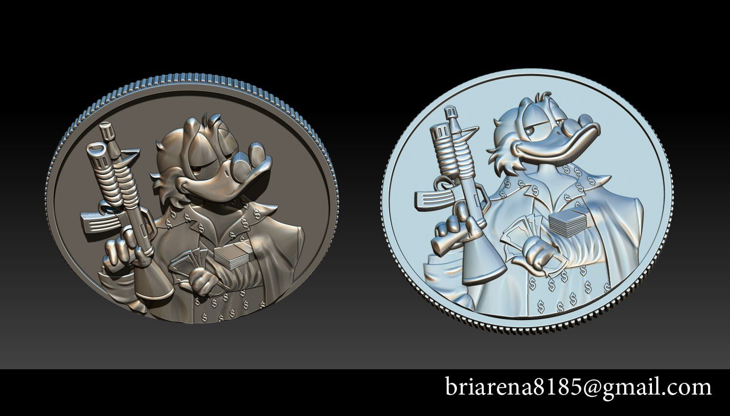 Donald Duck Coin - 3D Print Model by Dang nhat Tan