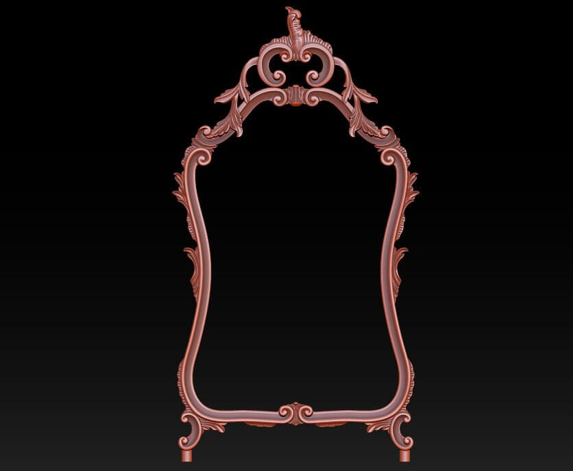 Framed Wall-Mounted Mirror 3D Print Model by Dang nhat Tan