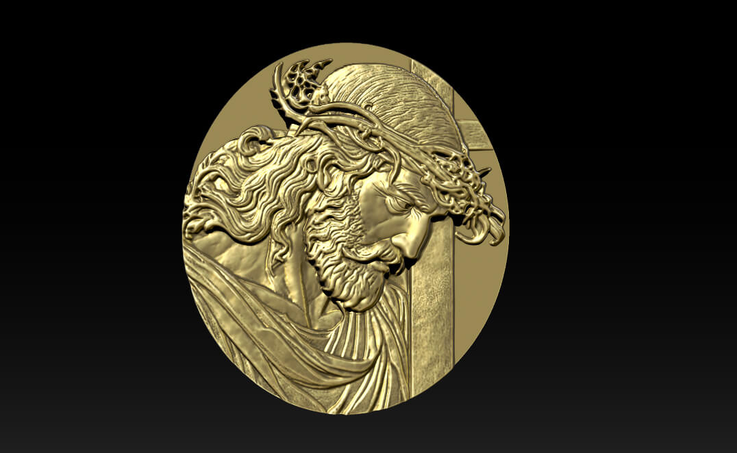 Jesus Face Bas Relief - 3D Model by Dang nhat Tan