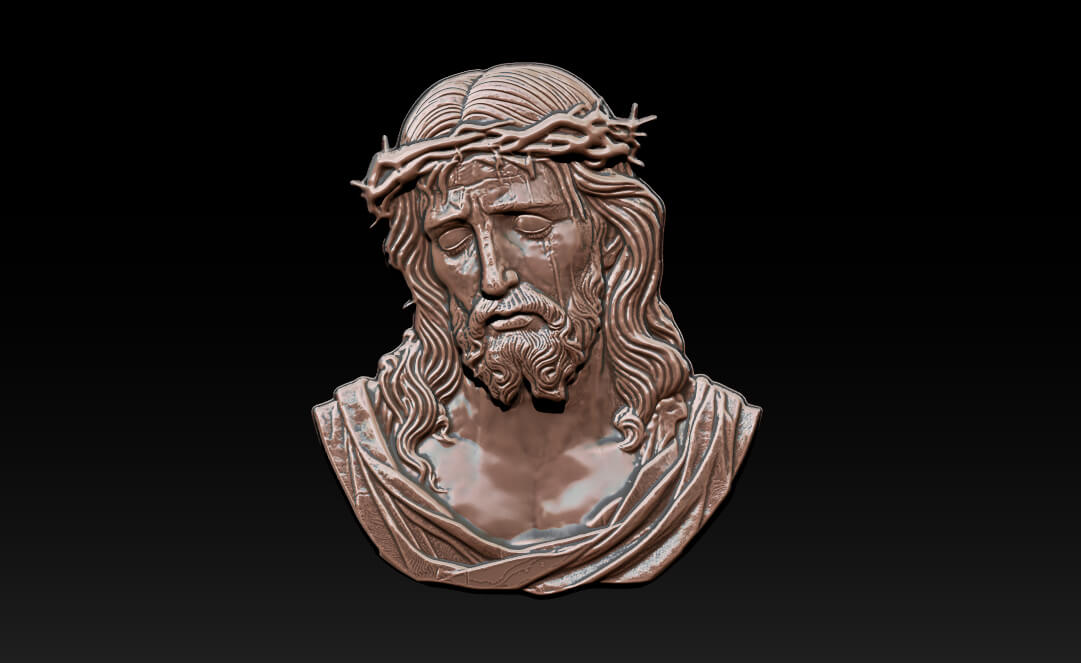 Jesus Face Bas Relief - 3D Model by Dang nhat Tan