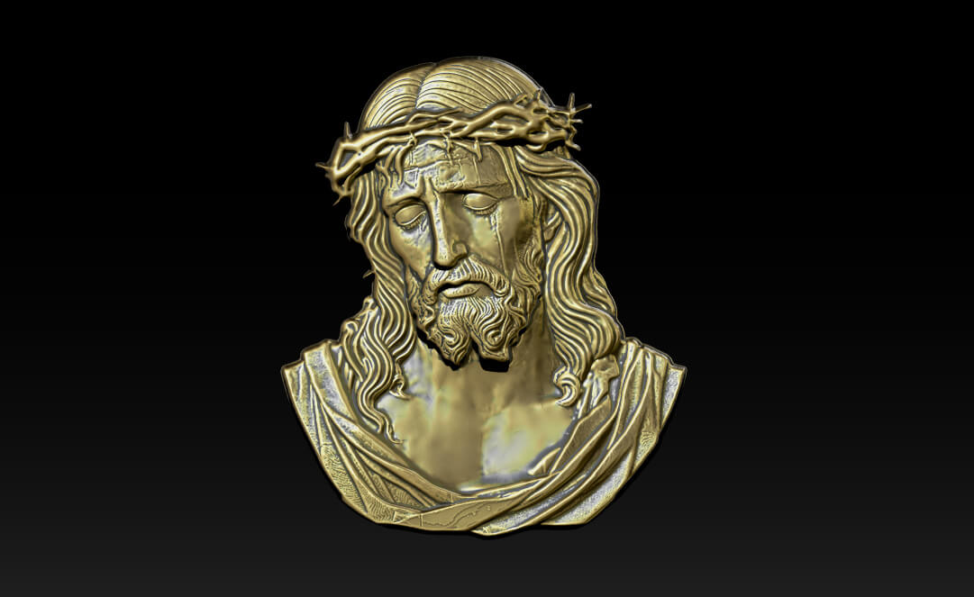 Jesus Face Bas Relief - 3D Model by Dang nhat Tan