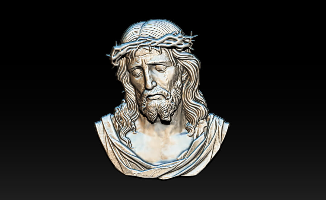 Jesus Face Bas Relief - 3D Model by Dang nhat Tan