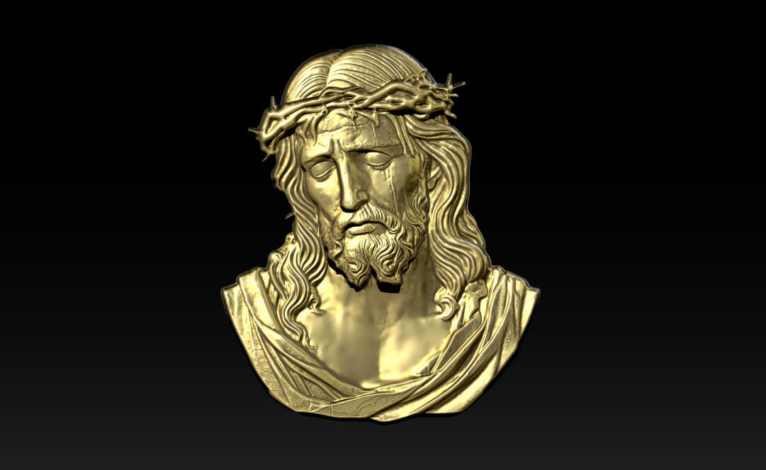 Jesus Face Bas Relief - 3D Model by Dang nhat Tan