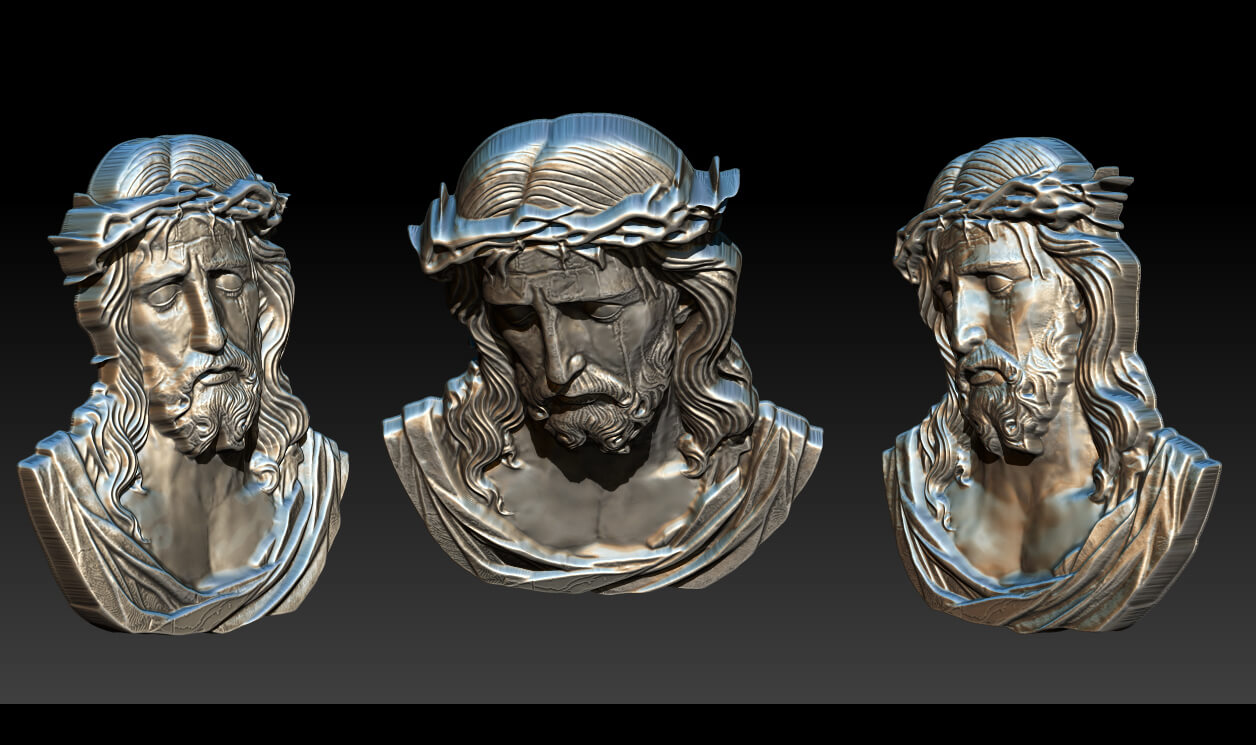 Jesus Face Bas Relief - 3D Model by Dang nhat Tan