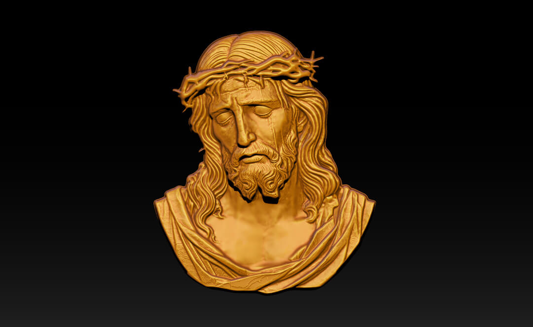 Jesus Face Bas Relief - 3D Model by Dang nhat Tan