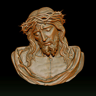 Jesus Face Bas Relief - 3D Model by Dang nhat Tan