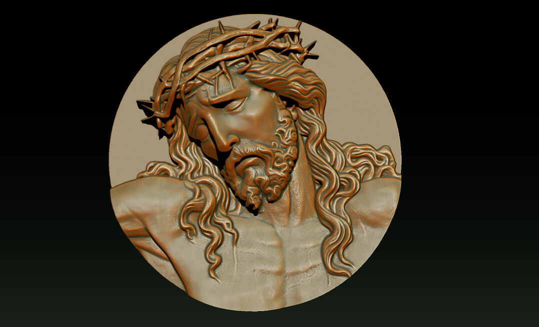 Jesus Face Bas Relief - 3D Model by Dang nhat Tan