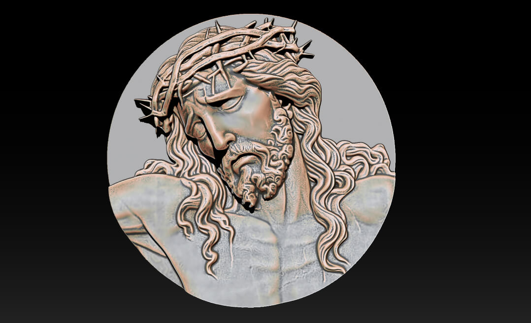 Jesus Face Bas Relief - 3D Model by Dang nhat Tan