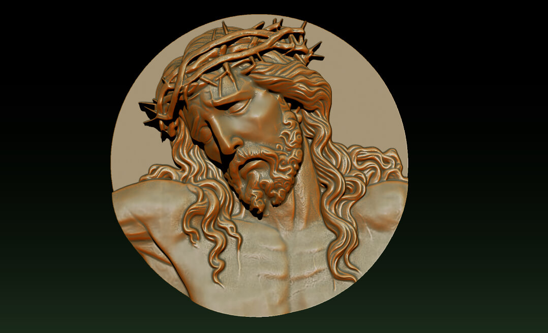 Jesus Face Bas Relief - 3D Model by Dang nhat Tan