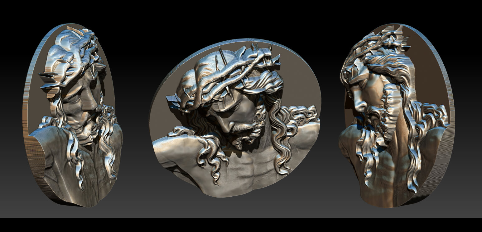 Jesus Face Bas Relief - 3D Model by Dang nhat Tan