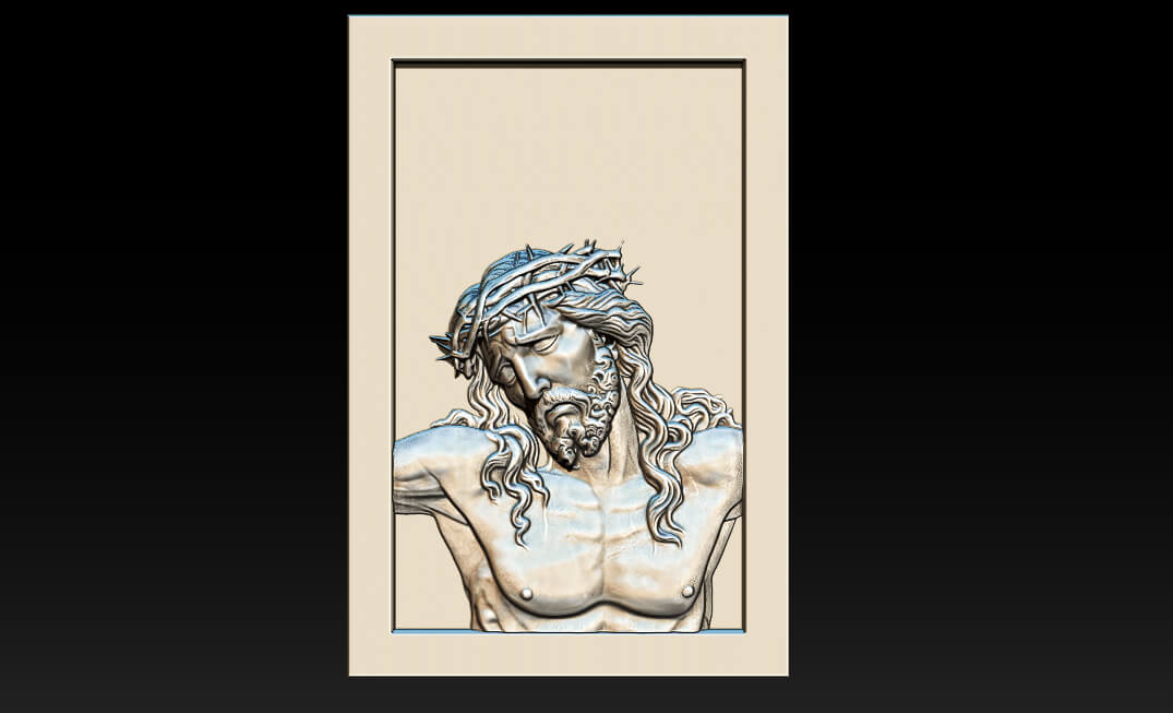 Jesus Face Bas Relief - 3D Model by Dang nhat Tan