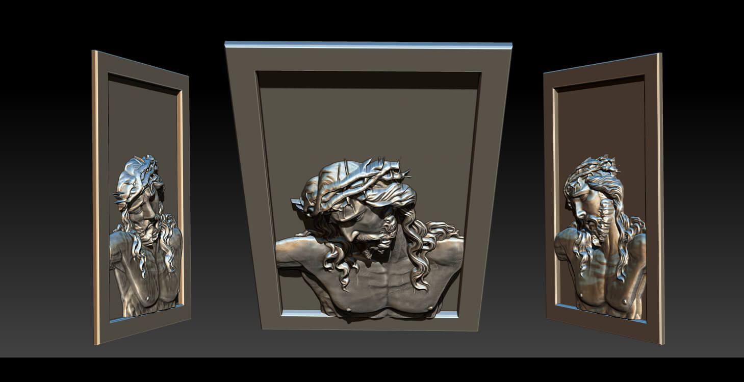 Jesus Face Bas Relief - 3D Model by Dang nhat Tan