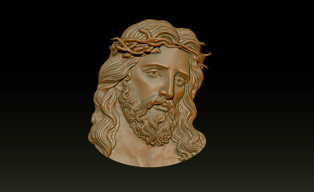 Jesus Face Bas Relief - 3D Model by Dang nhat Tan