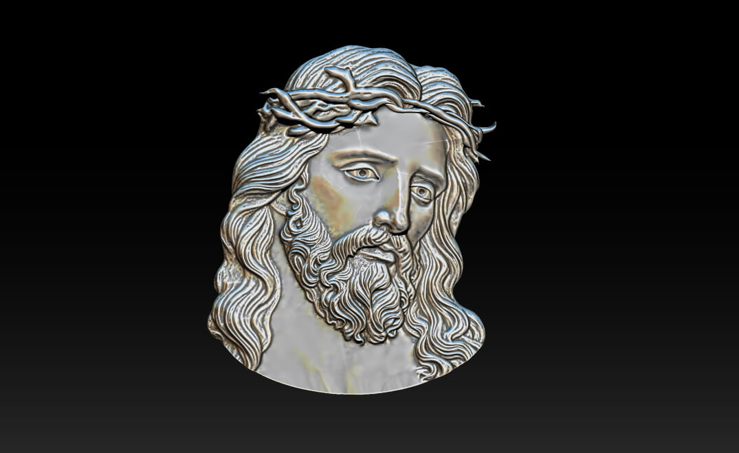 Jesus Face Bas Relief - 3D Print Model by Dang nhat Tan
