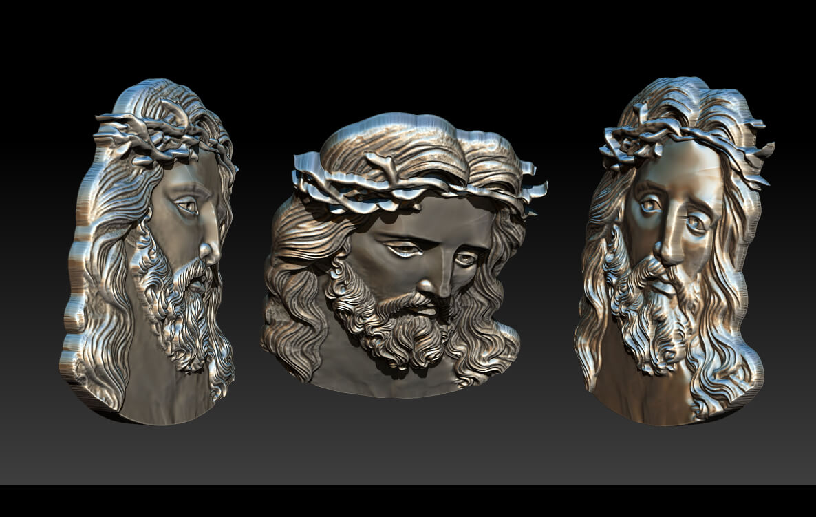 Jesus Face Bas Relief - 3D Print Model by Dang nhat Tan