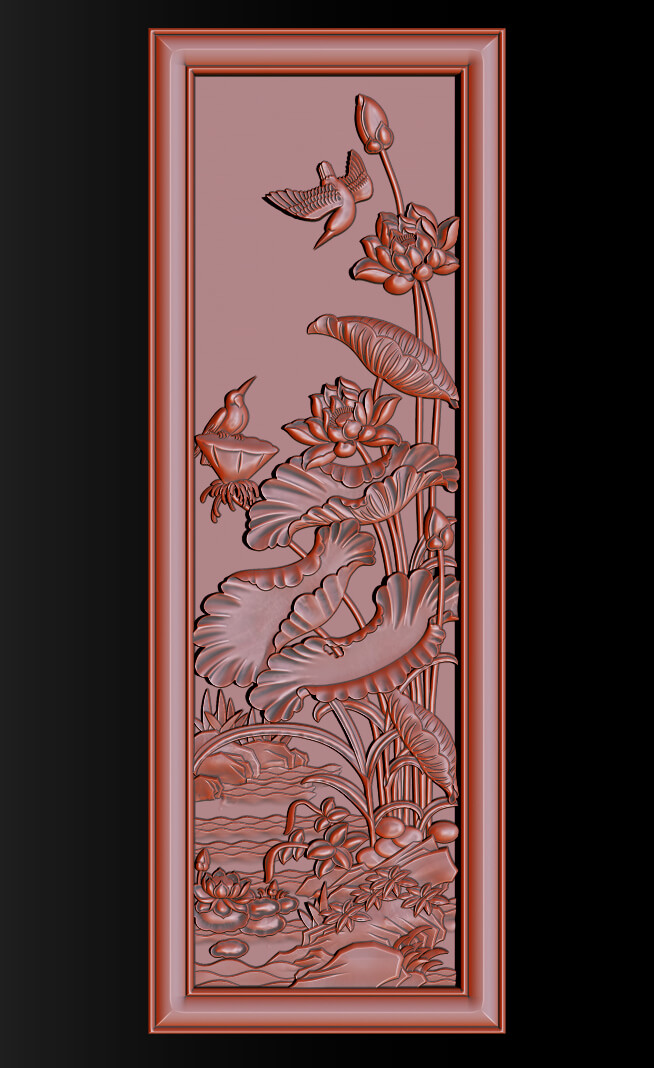 Lotus Pattern Relief Design for CNC Router - 3D Model by Dang nhat Tan