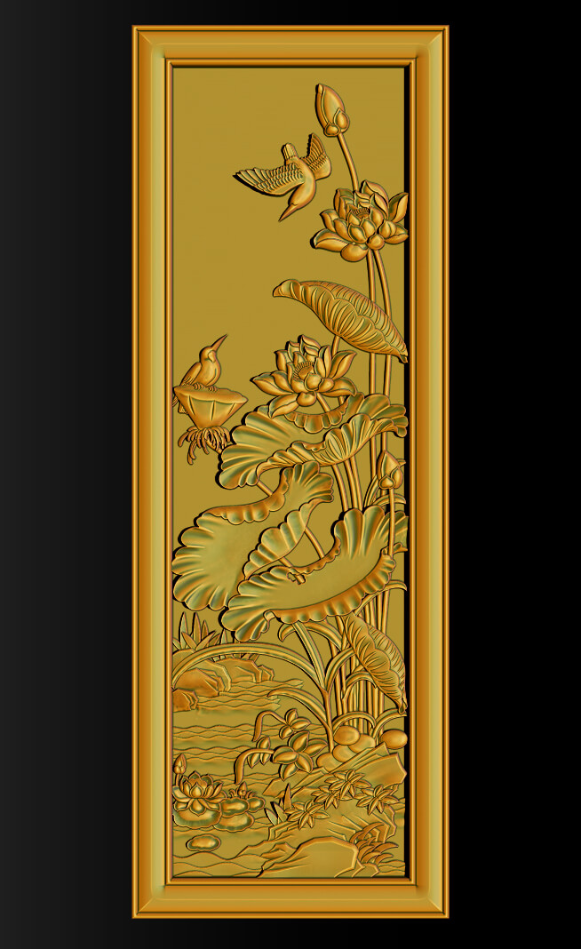 Lotus Pattern Relief Design for CNC Router - 3D Model by Dang nhat Tan