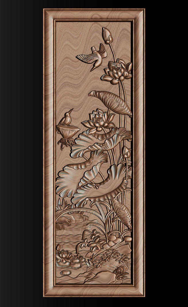 Lotus Pattern Relief Design for CNC Router - 3D Model by Dang nhat Tan