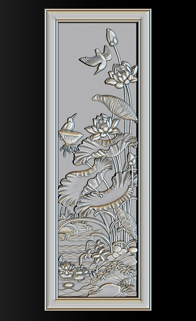 Lotus Pattern Relief Design for CNC Router - 3D Model by Dang nhat Tan