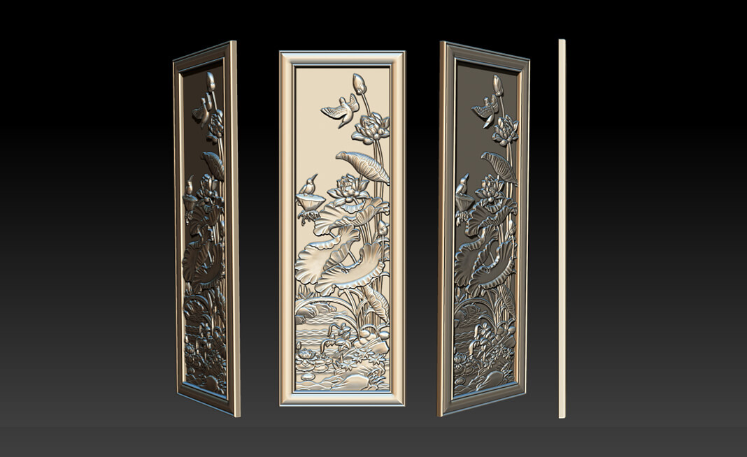 Lotus Pattern Relief Design for CNC Router - 3D Model by Dang nhat Tan