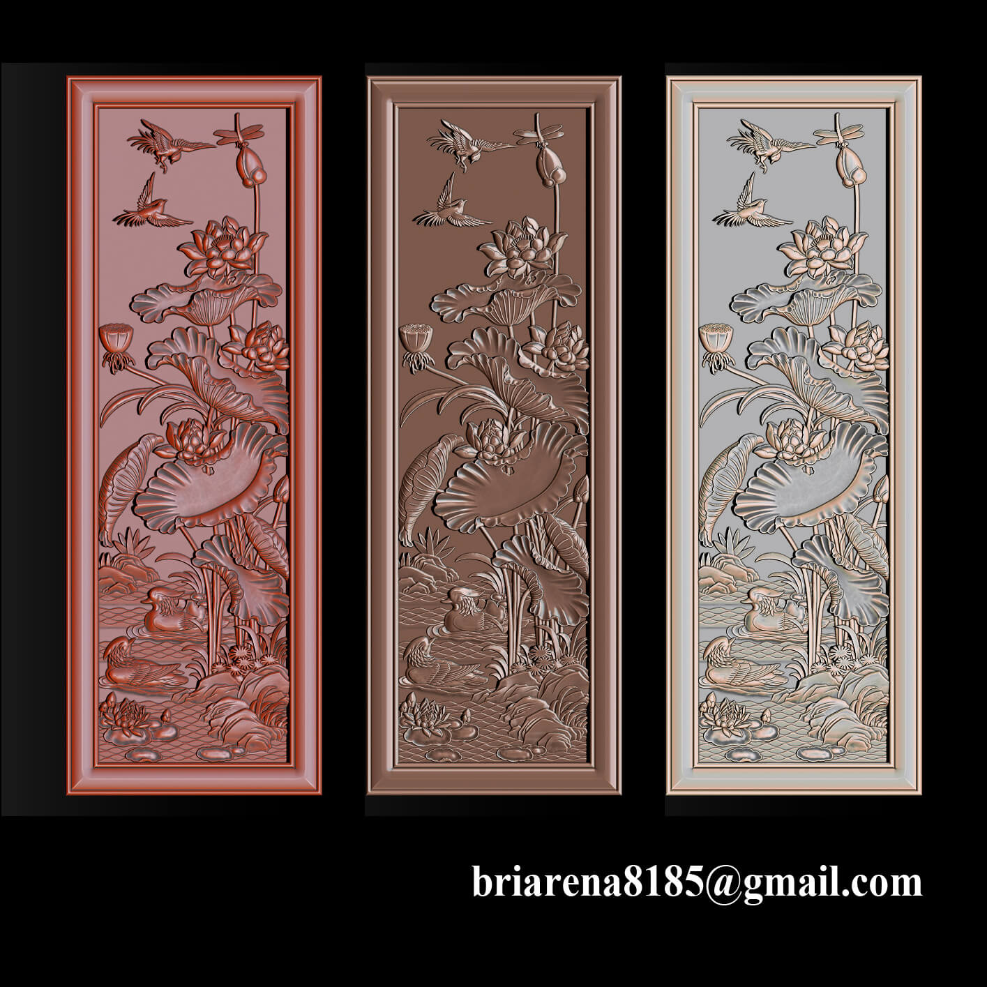 Lotus Pattern Relief Design for CNC Router - 3D Model by Dang nhat Tan