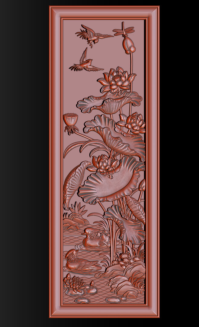 Lotus Pattern Relief Design for CNC Router - 3D Model by Dang nhat Tan