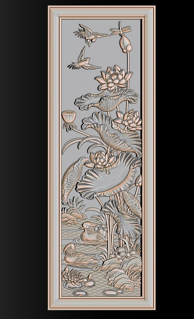 Lotus Pattern Relief Design for CNC Router - 3D Model by Dang nhat Tan