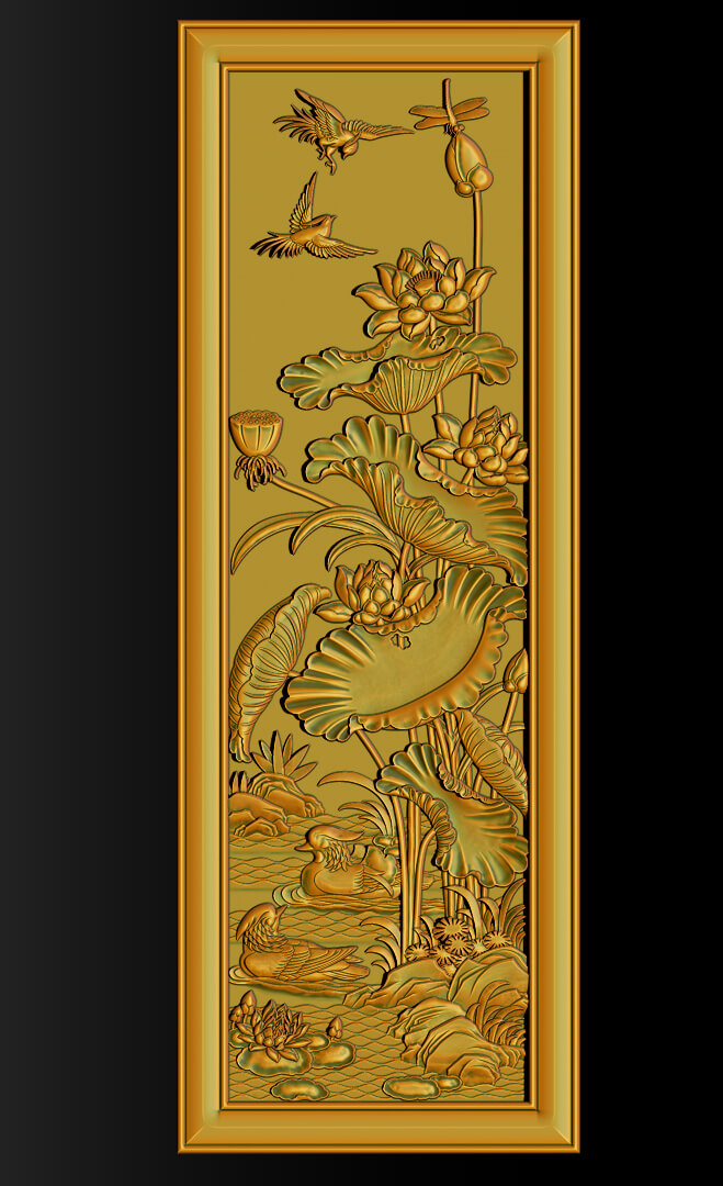 Lotus Pattern Relief Design for CNC Router - 3D Model by Dang nhat Tan