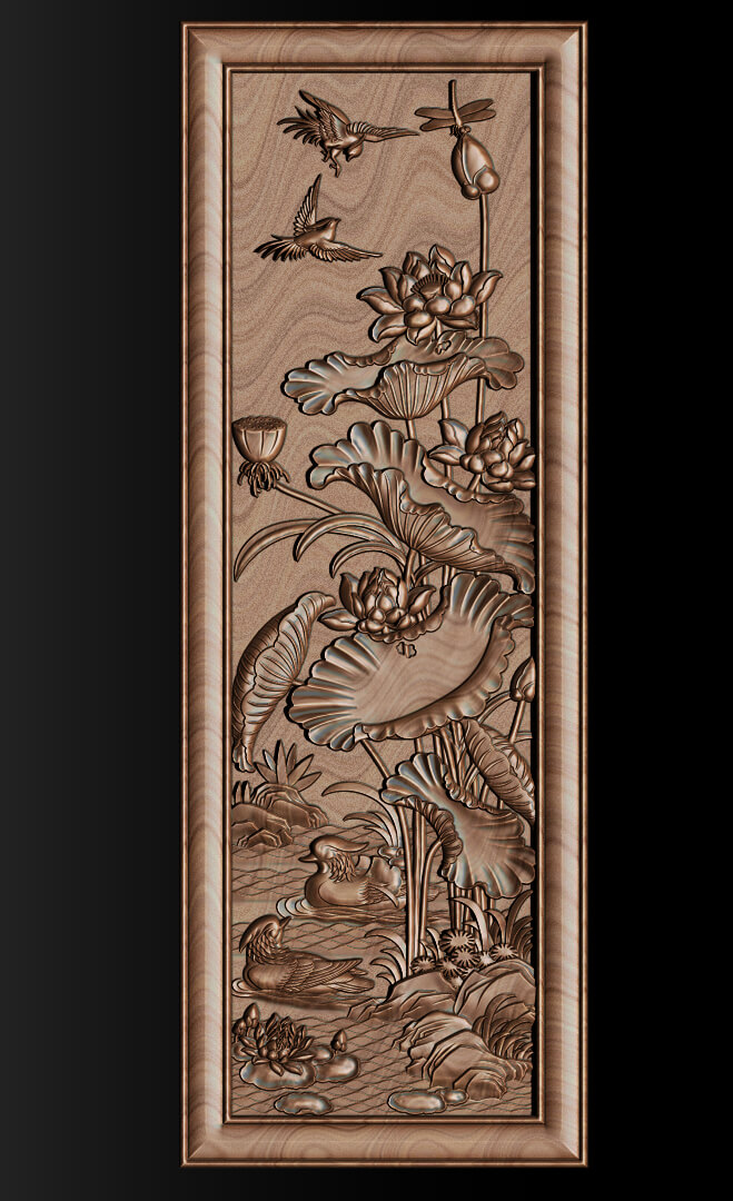 Lotus Pattern Relief Design for CNC Router - 3D Model by Dang nhat Tan