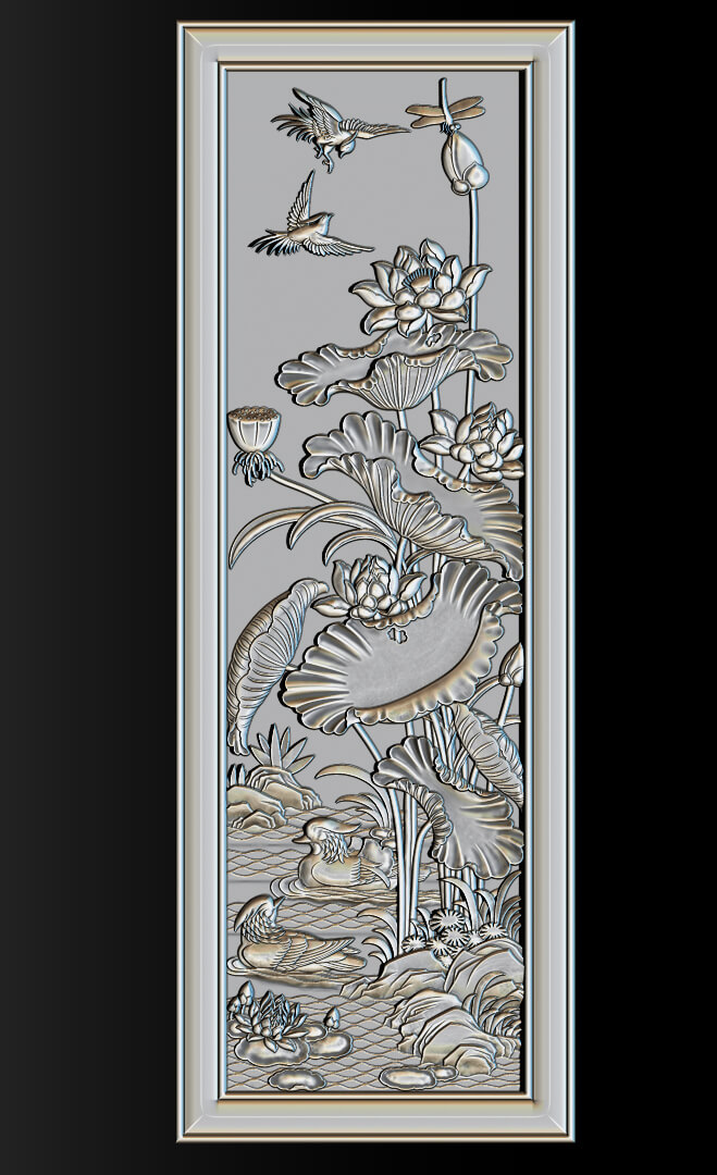 Lotus Pattern Relief Design for CNC Router - 3D Model by Dang nhat Tan