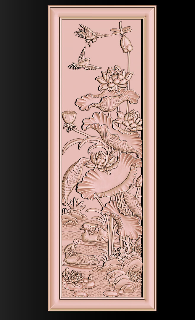 Lotus Pattern Relief Design for CNC Router - 3D Model by Dang nhat Tan