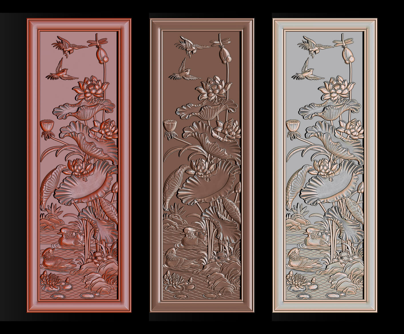 Lotus Pattern Relief Design for CNC Router - 3D Model by Dang nhat Tan