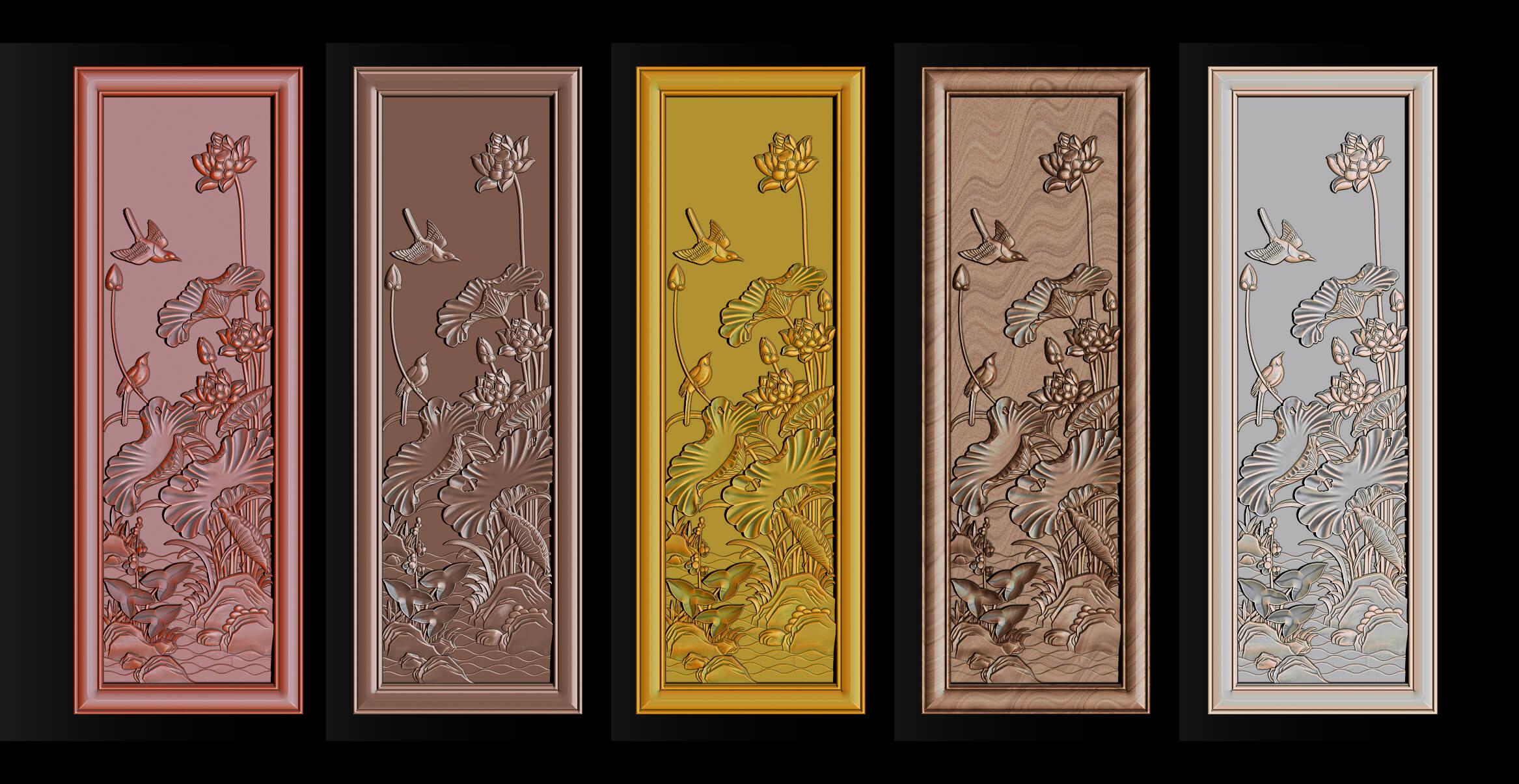 Lotus Pattern Relief Design for CNC Router - 3D Model by Dang nhat Tan