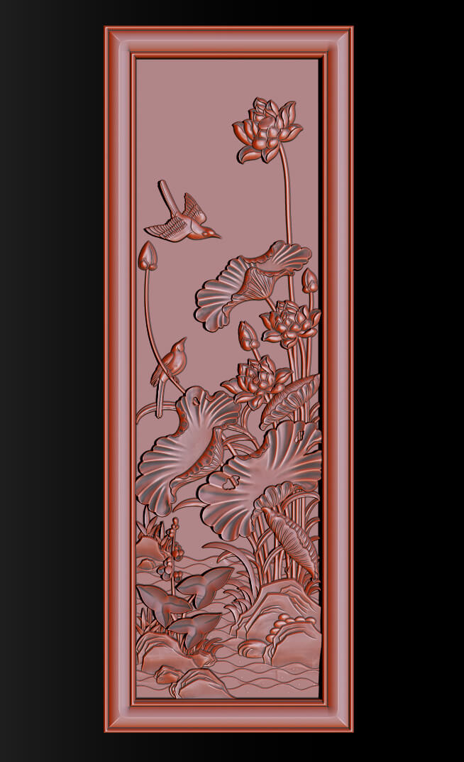 Lotus Pattern Relief Design for CNC Router - 3D Model by Dang nhat Tan