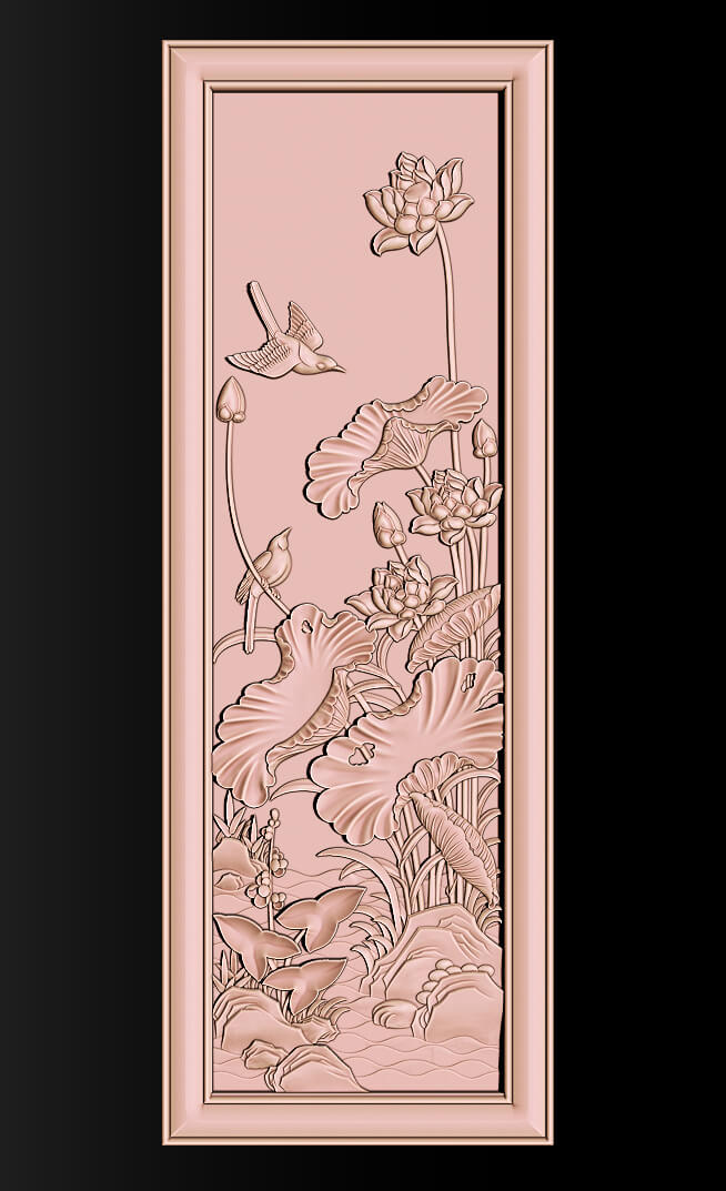 Lotus Pattern Relief Design for CNC Router - 3D Model by Dang nhat Tan