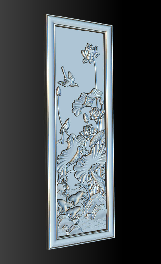 Lotus Pattern Relief Design for CNC Router - 3D Model by Dang nhat Tan