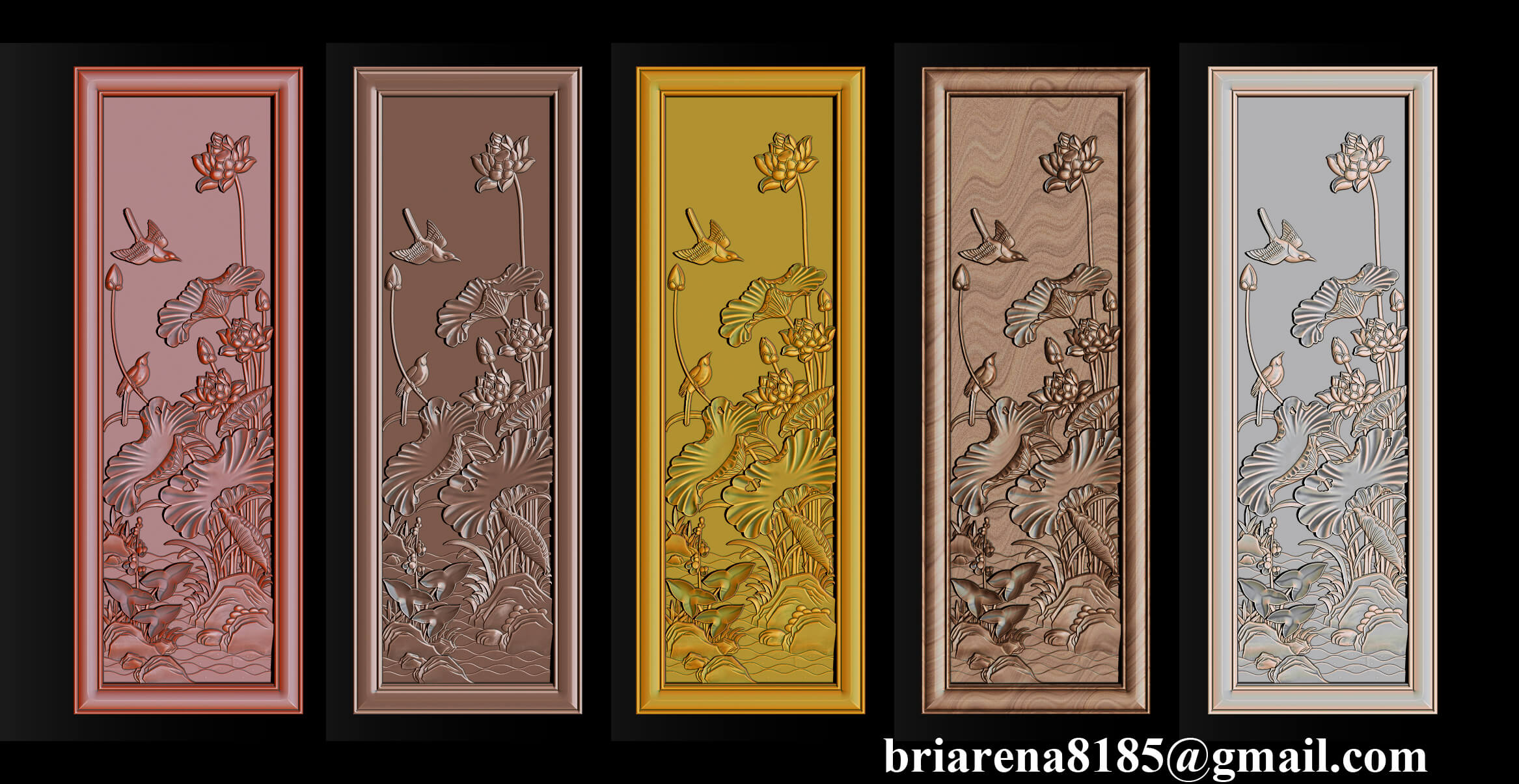 Lotus Pattern Relief Design for CNC Router - 3D Model by Dang nhat Tan