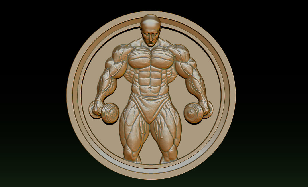 Male Bodybuilder Bas Relief - 3D Model by Dang nhat Tan