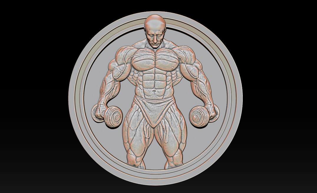 Male Bodybuilder Bas Relief - 3D Print Model by Dang nhat Tan
