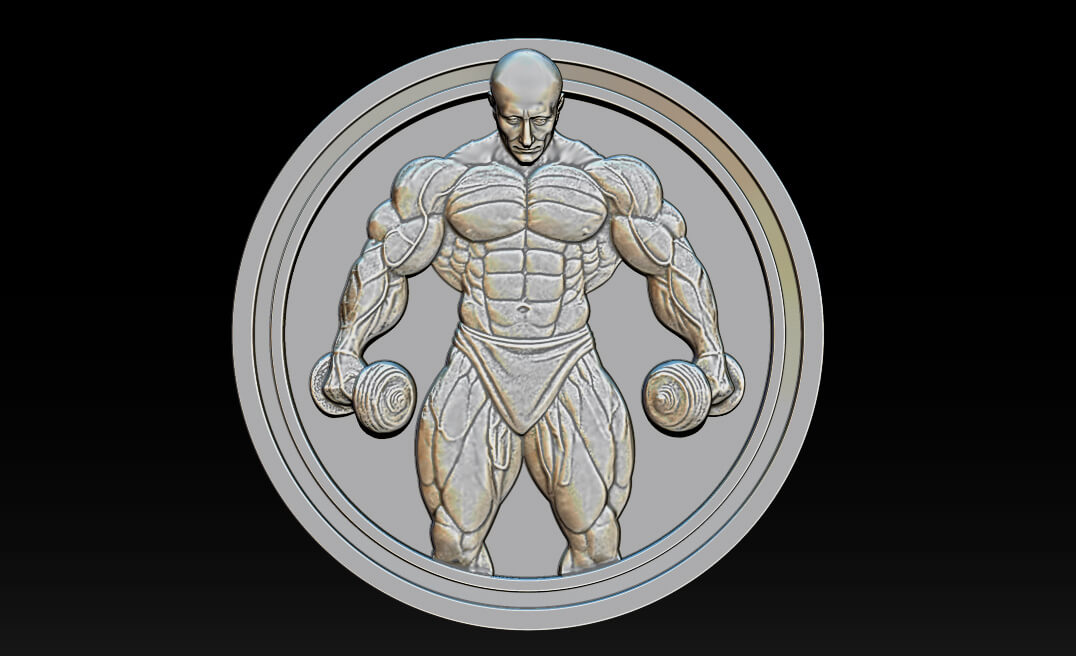 Male Bodybuilder Bas Relief - 3D Print Model by Dang nhat Tan